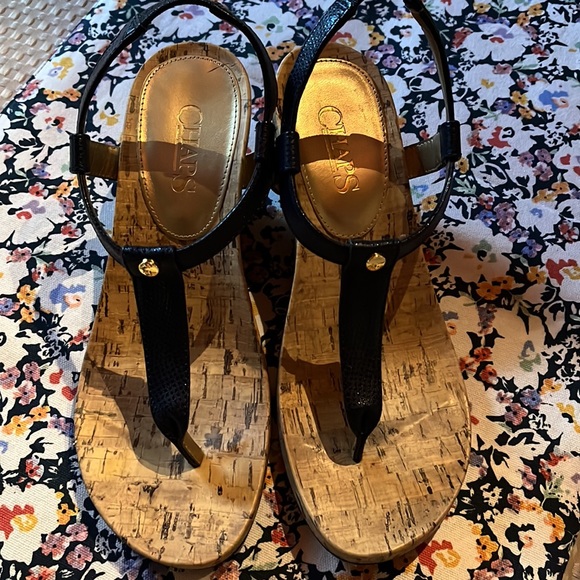 Chaps | Shoes | Chaps Wedge Sandals In Navy Blue In Great Condition ...